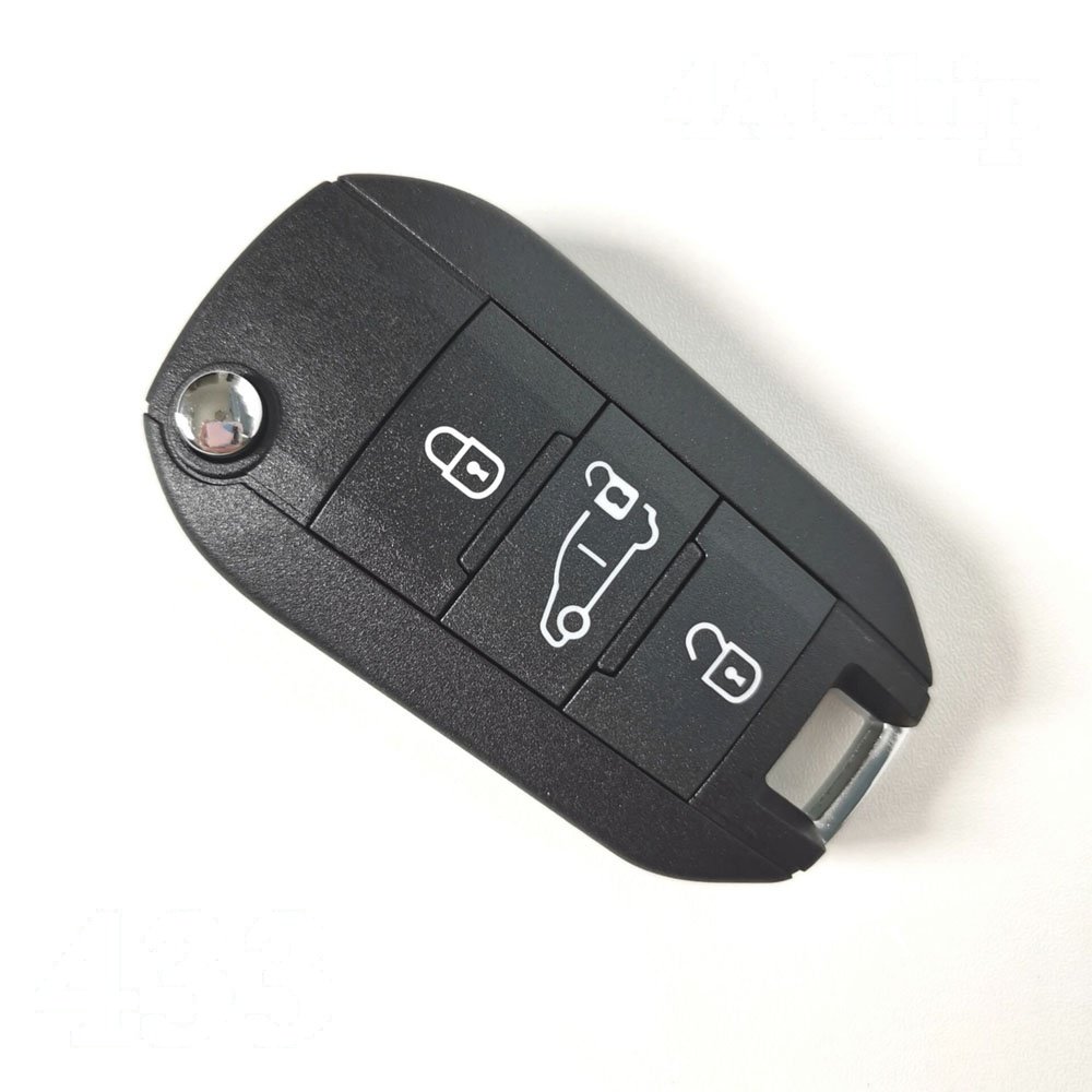for Peugeot Flip Remote Key with 4A Chip 433Mhz with Peugeot Logo - uujxx