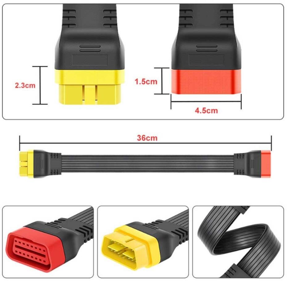 OBD Extension Cable for Launch X431 V/PRO3/Easydiag 3.0/Mdiag Main ...