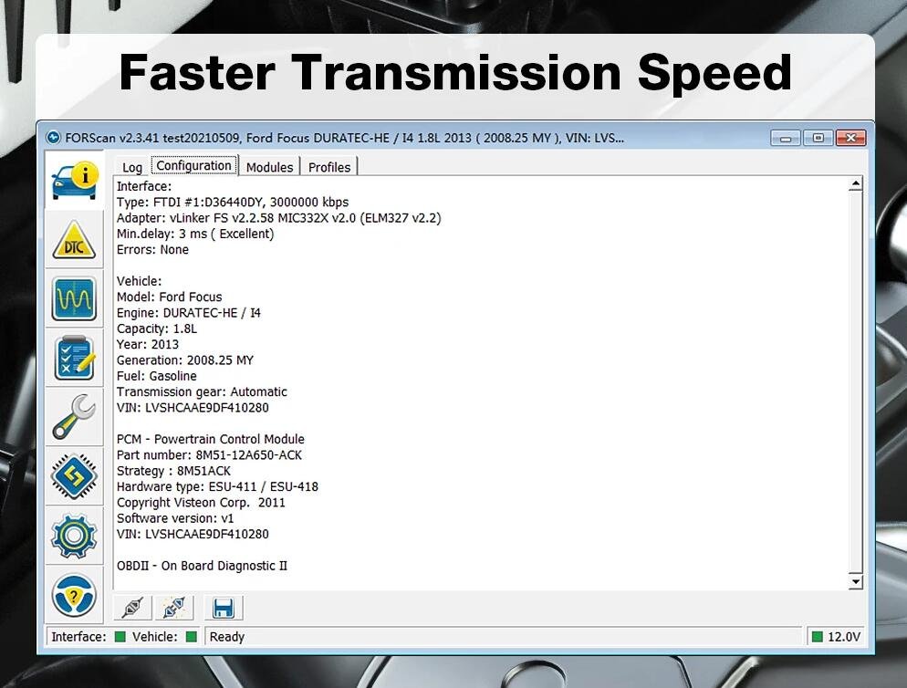 Vgate vLinker FS ELM327 HS/MS-CAN OBD2 For Mazda Ford FORScan Detector ...