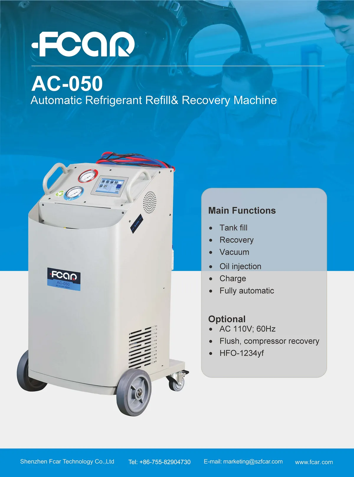 Fcar AC-050 Dual System Air-conditioning Refrigerant Recovery Machine ...